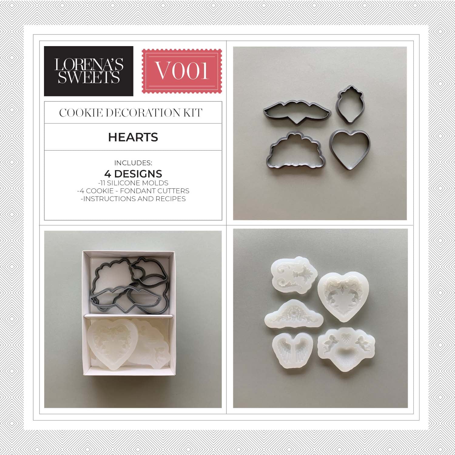 Lorena's Sweets Hearts Decorating Kits - Craft with Love and Creativity